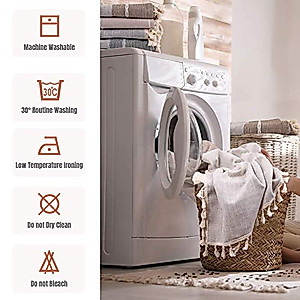 Vonabem Table Cloth Tassel Cotton Linen Table Cover for Kitchen Dinning Wrinkle Free Tablecloths Rectangle/Oblong (58''x86'', 6-8 Seats, Coffee)