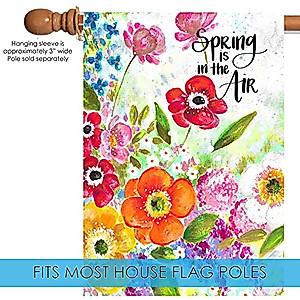 Toland Home Garden 1012586 Spring Is In The Air Spring Flag 28x40 Inch Double Sided Spring Garden Flag for Outdoor House Flower Flag Yard Decoration