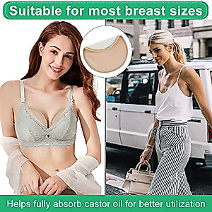 Castor Oil Pack Breast Pads - Reusable Organic Castor Oil Wrap with Storage Bag, Soft Castor Oil Pads Nursing Pads Bamboo Cotton Machine Washable Anti Castor Oil Leak (Oil Not Included)