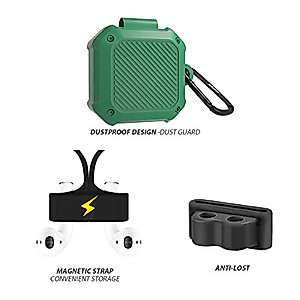 Winproo One-Piece Armor Cover Compatible Galaxy Buds 2 / Pro 2021 Galaxy Buds Live 2020 Case, Silicone Shock Resistant Samsung Earbuds Full Body Protective Case with Zipper Box and Keychain