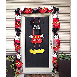 Cartoon Mouse 2nd Birthday Party Supplies - Oh Twodles Theme Party Decorations Includes Felt Banner,Welcome Hanger Door Sign, Tablecloth,Cake Cupcake Toppers,Mouse Head Balloons, 12" Latex Balloon, Confetti Balloon