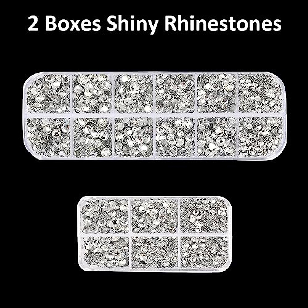 Glue With 2500Pcs Clear Silver Rhinestones Diamonds for Crafts Clothes Clothing Fabric Shoes, FlatBack Rhinestone Kit Silver Gems for Crafts Jewels Flat Back Rinestones for Tumbler, Badazzle kit