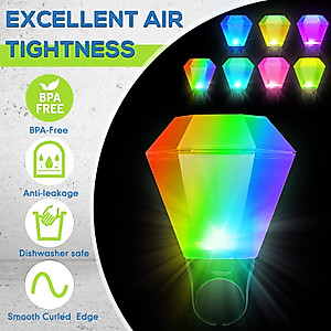 Suclain 12 Pcs Wedding Ring Shot Glass LED Light Up Plastic Flash Ring Shot Glasses Bachelorette Shot Glasses Wedding Party Bride Supplies Bridal Shower Party Favors