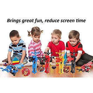 MECHGYRO Metal Fusion Blade Blade Set Bay Burst Sword Launcher LR Gyro DB B-191-2 Prominence Phoenix Tapered Metal Universe-10 Bey Battling Top Toys Left Right Launcher Grip Bay Blades 8-12 Boys' Gift