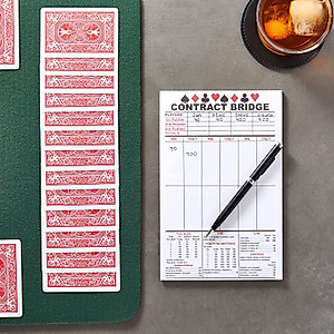 Best Paper Greetings 250 Sheets Contract Bridge Score Pads and Tallies, Game Scoring Cards Supplies, Large Print with Trick Values (5 Notepads)