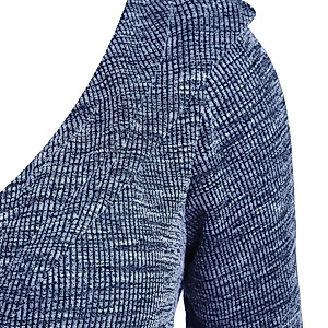 CapsA Women Halloween Gothic Sweatshirts Dress Long Sleeve High Low Pullover Plus Size V-Neck Tunic Plunging Neck Sweater Blue