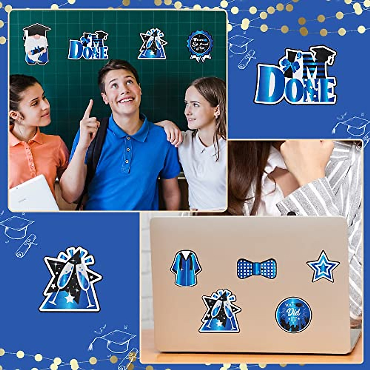 20Pcs Graduation Car Magnet Decors Class of 2023 Blue Graduation Refrigerator Magnets We are So Proud of You Graduation Magnets Stickers Grad Party Favors for Car School Office Whiteboard Home Decor