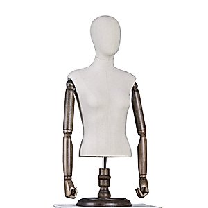 80F-5W-H-1 Female Dress Form Mannequin Half Body/arms Head Model with Base Store Display