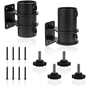 LKHOME Patio Umbrella Holder, Outdoor Deck Umbrella Mount, 2.2'' Diameter in Stainless Steel Umbrella Clamp Adjustable Railing Umbrella Mount Outside for Garden Backyard Balcony