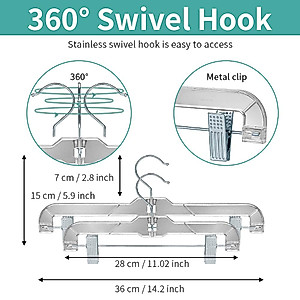 Perfecasa Clear Plastic Skirt & Pants Hangers 20 Pack, Clips Hanger for Pants, with Strong Metal Clips, Skirts, Trunks, Acrylic Hangers, Heavy Duty Vics 5131 Apparael Store Hangers