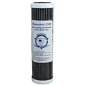 KleenWater Watershed2510 Hybrid Pleated / Carbon Block Whole House Water Filters, 2.5 x 10 Inch (3) - Unsurpassed Filtration - Dirt, Rust, Sediment, Chlorine, Cysts and More