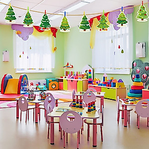 Epakh 45 Pieces Christmas Tree Cutouts, Paper Classroom Bulletin Board Cardstock Decorations with Glue Points, Holiday Xmas Tree Shaped Accent Wall Door Decor DIY Crafts for Classroom, Home, Office