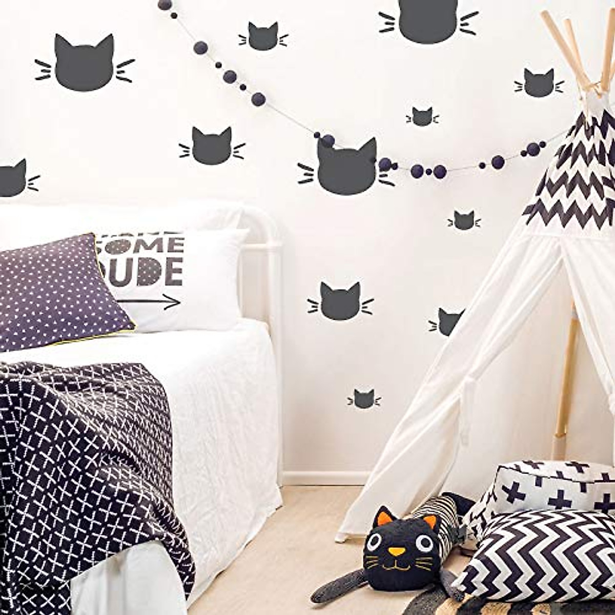 NAKLEO 5 pcs Reusable Plastic Stencils - Cat Kitten Animal - 13.4" to 3.5" - Pattern Children Kids Painting Template Room Decor - Craft DIY Wall Furniture