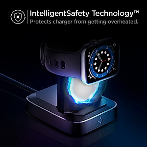 Spigen for Apple Watch Charger Stand [MFi Certified] Charger for Apple Watch Series 10/9/8/7/6/5/SE Ultra 2 49mm 45mm 44mm 42mm 41mm 40mm Nightstand Mode - Built in Charger&USB C Cable/No Adapter