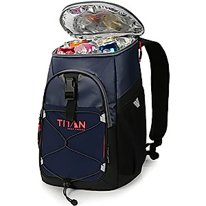 Titan Deep Freeze Backpack Cooler - 24 Can Cooler Bag Insulation, Navy Blue