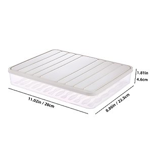 Food Storage Containers, Rectangle Food Storage Containers with Lids for Bacon, Deli meat, Lunchmeat, Vegetable, Noodles, Dumplings, and More, Crisper Bins for Refrigerator with Stackable and Visible