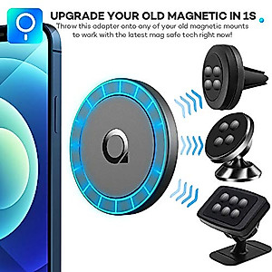 Quarble Magnetic Adapter Compatible with MagSafe Case and iPhone 12 Pro Max Mini, Attached to Old Magnetic Car Phone Mount Holder No Metal Plate Needed