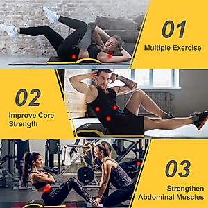 POWER GUIDANCE Ab Exercise Mat - Sit Up Pad - Abdominal & Core Trainer Mat for Full Range of Motion Ab Workouts (black, 2)