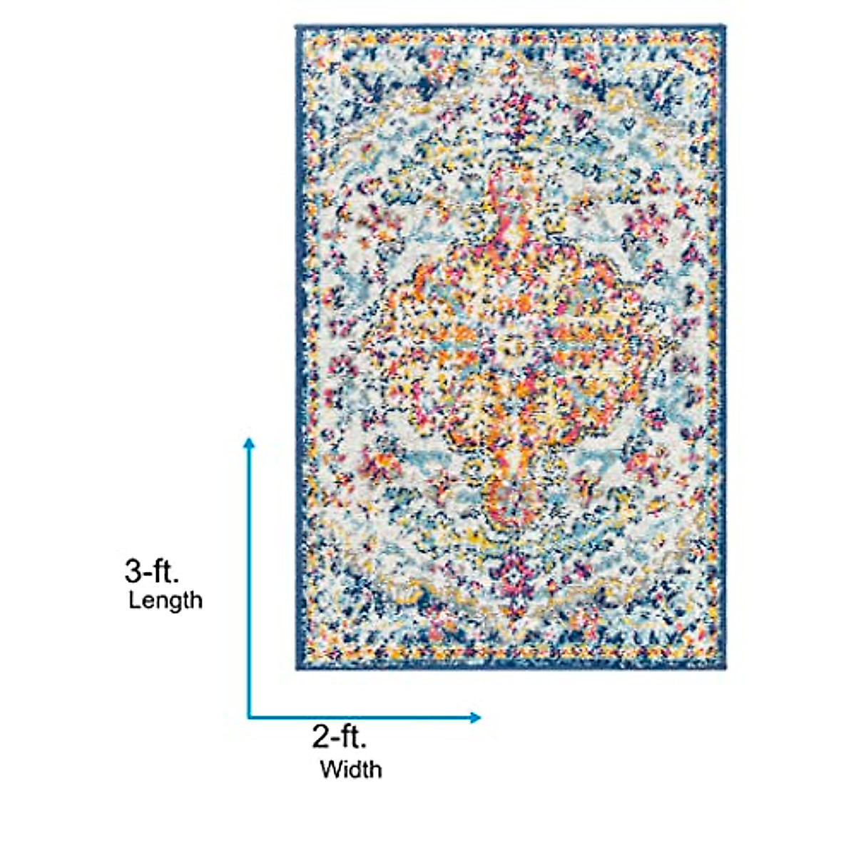 Artistic Weavers Odelia Vintage Bohemian Area Rug,2' x 3',Orange/Navy