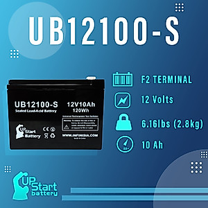 3 Pack Replacement for Schwinn S750 36 Volt Battery - Replacement UB12100-S Universal Sealed Lead Acid Battery (12V, 10Ah, 10000mAh, F2 Terminal, AGM, SLA)