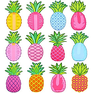60 Pcs Pineapple Cutouts Colorful Pineapple Classroom Accents Bulletin Board Cutouts Luau Tropical Decorations Double Sided for Wall School Class Summer Beach Hawaii Party
