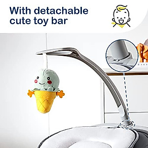 Baby Swings for Infants Newborn, RONBEI Swing for Baby Boy Baby Girl, Electric Comfort Portable Baby Swing with 3 Swing Speeds Music Remote Control