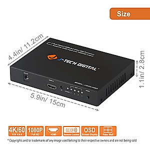J-Tech Digital 4K60Hz 2x2 Video Wall Controller Processor 4k60Hz in, 1080P60hz out w/ Image Rotation, 8 Display Modes. HDCP 1.4 [JTECH-VW05]