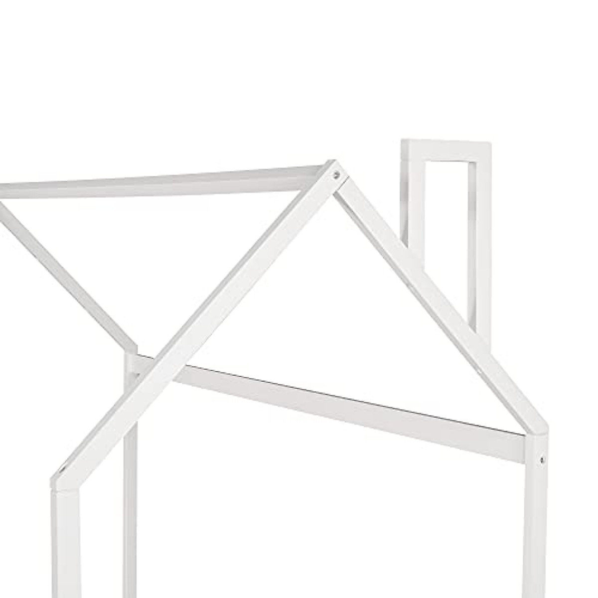 Merax Twin Size House Bed Wood Bed with Roof, Can be Decorated for Girls, Boys, Children House Bed Wooden Floor Bed, White