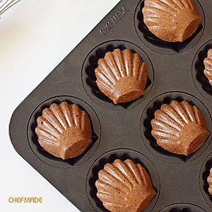 CHEFMADE Madeleine Pan, Nonstick 12 Cavity Scallop Shell Bakeware