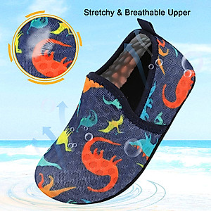 Lefflow Toddler Slippers Socks Boy Beach Swimming Aqua Sandals Shoes Toddler House Slippers Socks for Boy Girl Quick Dry Water Shoes Dinosaur Blue Size 7-8