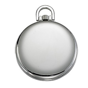 Gotham Men's Silver-Tone Ultra Thin Railroad Open Face Quartz Pocket Watch # GWC15027SG