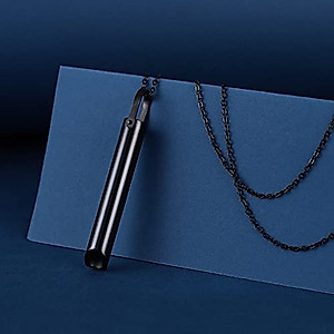 Tyniffer Breathing Necklace for Anxiety Relief the Shift Necklace Anxiety Stress Relief Items for Women Relaxation Meditation Calming Down Mindful Breathing Whistle Necklace Gift（Black）