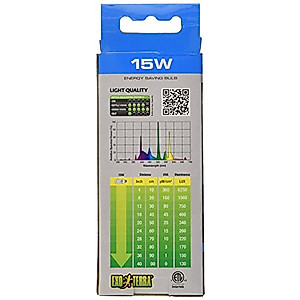 Exo Terra Natural Light Ion, Reptile Terrarium Deodorizing Light Bulb, 15 Watts, PT3785