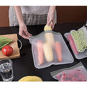 YECELINST 12 Pack Reusable Food Storage Bags, Dishwasher Safe Reusable Ziplock Bags (5 Sandwich Bags,5 Snack Bags,2 Gallon Bags),BPA Free Freezer Safe Leakproof Silicone Lunch Bag for Meat Fruit