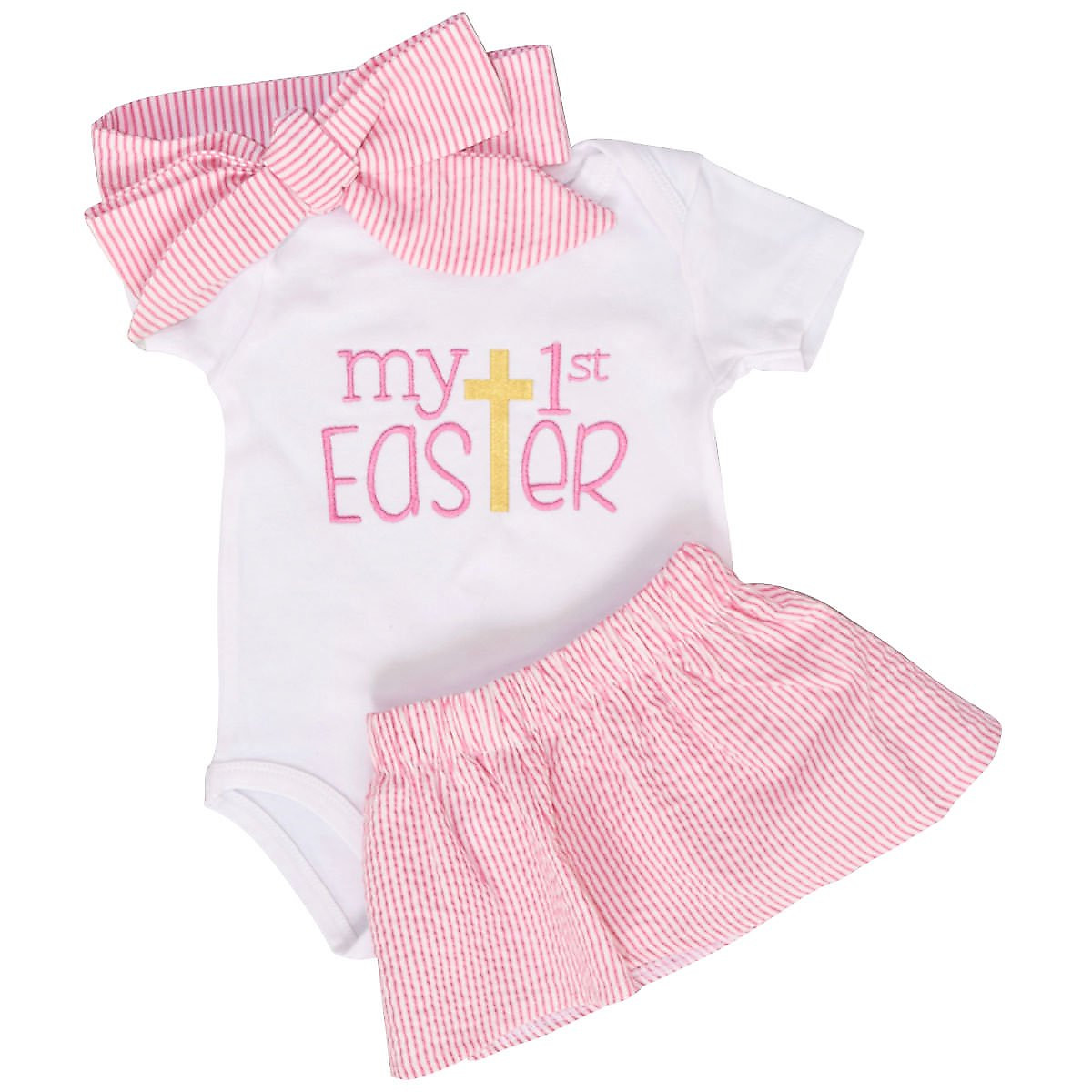 Unique Baby Girls My 1st Easter Skirt Layette Set (6 Months)