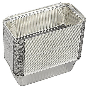 Juvale 50 Pack Aluminum Foil 2 lb Disposable Loaf Pans with Lids for Baking Bread, Heating, Storing Food (22oz, 8.5 x 4.5 in)