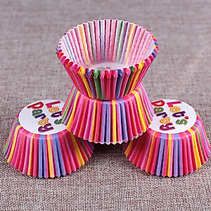 STARUBY Cupcake Baking Paper Cups Muffin Cupcake Liners Colorful Rainbow Combo Disposable Baking Cups Set Standard Size,Pack of 400