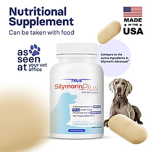 Liver Support & Health Supplement for Large Dogs – (Milk Thistle Dogs) Silymarin & Silybin Formula, (Same), S-Adenosylmethionine, 30 Tablets for Liver Detox & Support for Dogs