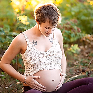 Badger - Pregnant Belly Oil, Rose & Vanilla, Certified Organic, Gentle & Soothing, Jojoba & Coconut Oil, Belly Oil for Stretched Skin During & After Pregnancy, 4 fl oz