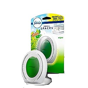 Febreze Air Freshener, Small Spaces Air Freshener, Starter Kit and Refills Value Pack, Gain Scent Freshener, 0.18 oz, Pack of 3