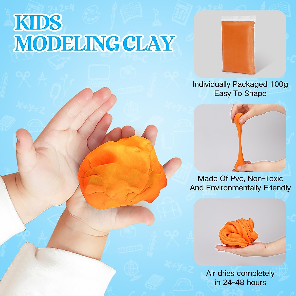 100g Foam Clay, Modeling Clay, Air Dry Ultra Light Clay, Non-Toxic, Non-Sticky, Ideal Gift for Boys and Girls