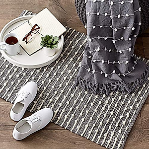 DII Slub Rug Collection Recycled Cotton Loop, 2x3', Mineral Gray