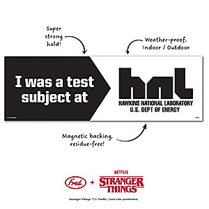 Genuine Fred Stranger Things, Bumper Magnet, Test Subject Hawkins National Laboratory, Multicolored