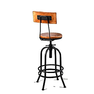 Diwhy 5 Piece Bar Table and Barstool Set Industrial Rectangular Pipe Dining Pub Bar Table and Kitchen Counter Height Adjustable Stool with Backrest Black (1 Table + 4 Chairs)