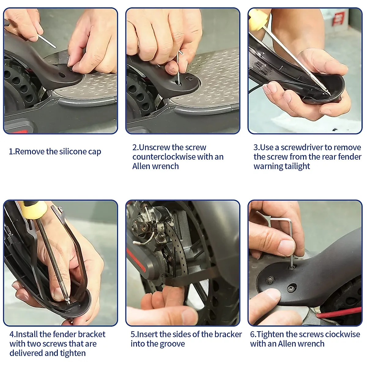 Duraplusio Scooter Rear Fender Compatible with Xiaomi M365 / M365 Pro / 1S / Pro 2 / Essential, Support Mudguard Bracket Fenders Accessory for Xiaomi Electric Scooter