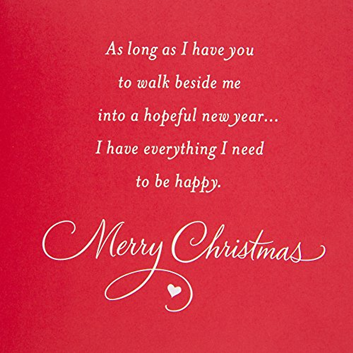 Hallmark Romantic Christmas Card for Wife (Red Metallic)