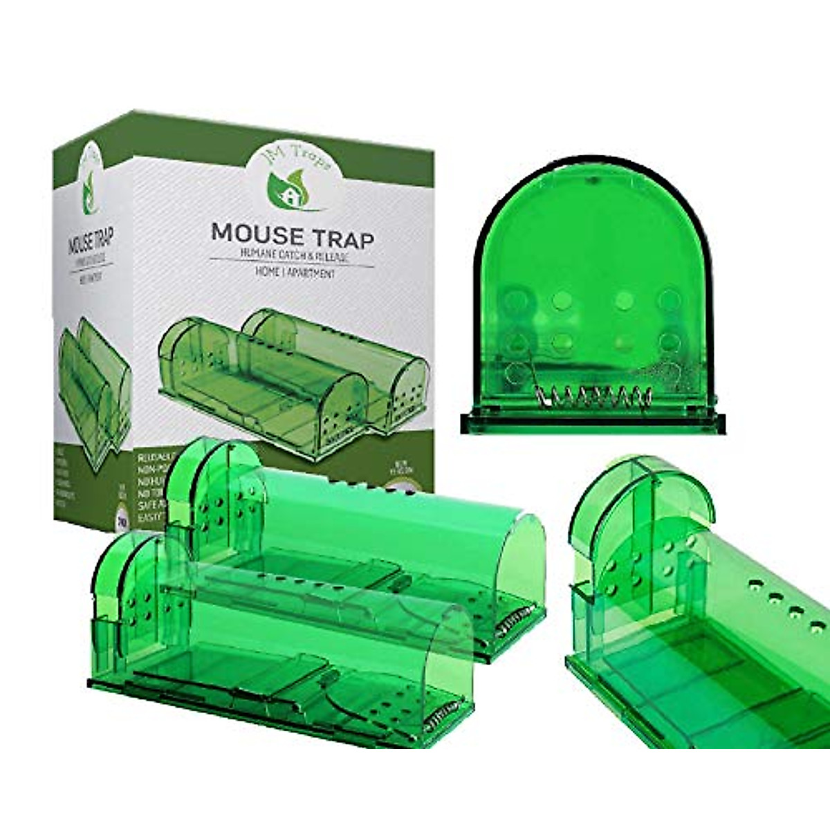 JM Traps 2019 New Upgraded Humane Mouse Trap, Easy to Set, Reusable, for Small Rodents,Pets Hamsters/Moles/Voles, Kids/Pet Safe