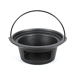 KAMaster New Cast Iron Ash Can with Embedded Handle for Large Big Green Egg,Must Haves Kamado Ash Basket Big Green Egg Accessories Kamado Joe Classic,Louisiana Grill LG24 and Other Similar Size Grill