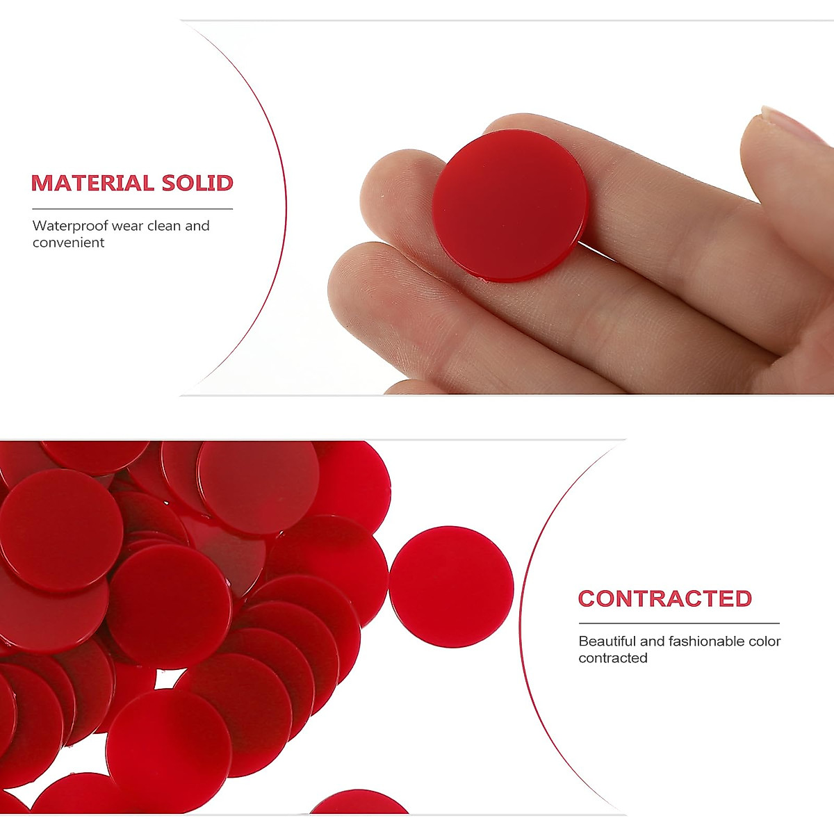 NUOBESTY 100Pcs Bingo Counting Chips Plastic Counting Counters Chips Math Learning Chip Markers for Math Game Party Props(Red)