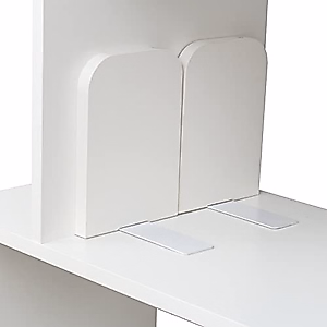 Boloni Geometric Bookcase with 2 Bookends, 6 Tier Modern Bookshelf, 76in Tall White Bookshelf, Freestanding Lego Display Shelves